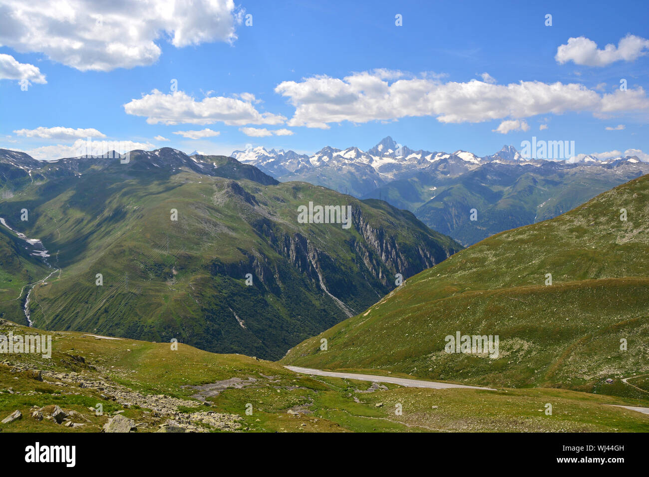 Panorama of the Bernese Alps from the Nufenen Pass in Southern ...