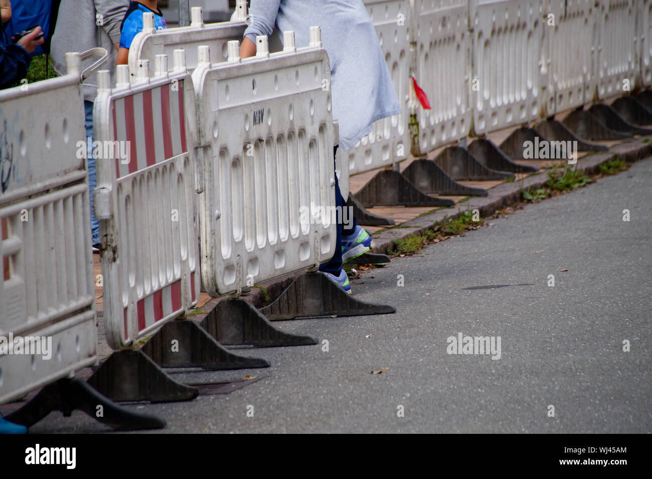 City barricades hi-res stock photography and images - Alamy