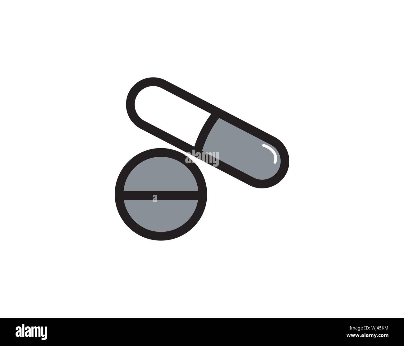 Capsule icon on white Stock Vector Images - Alamy
