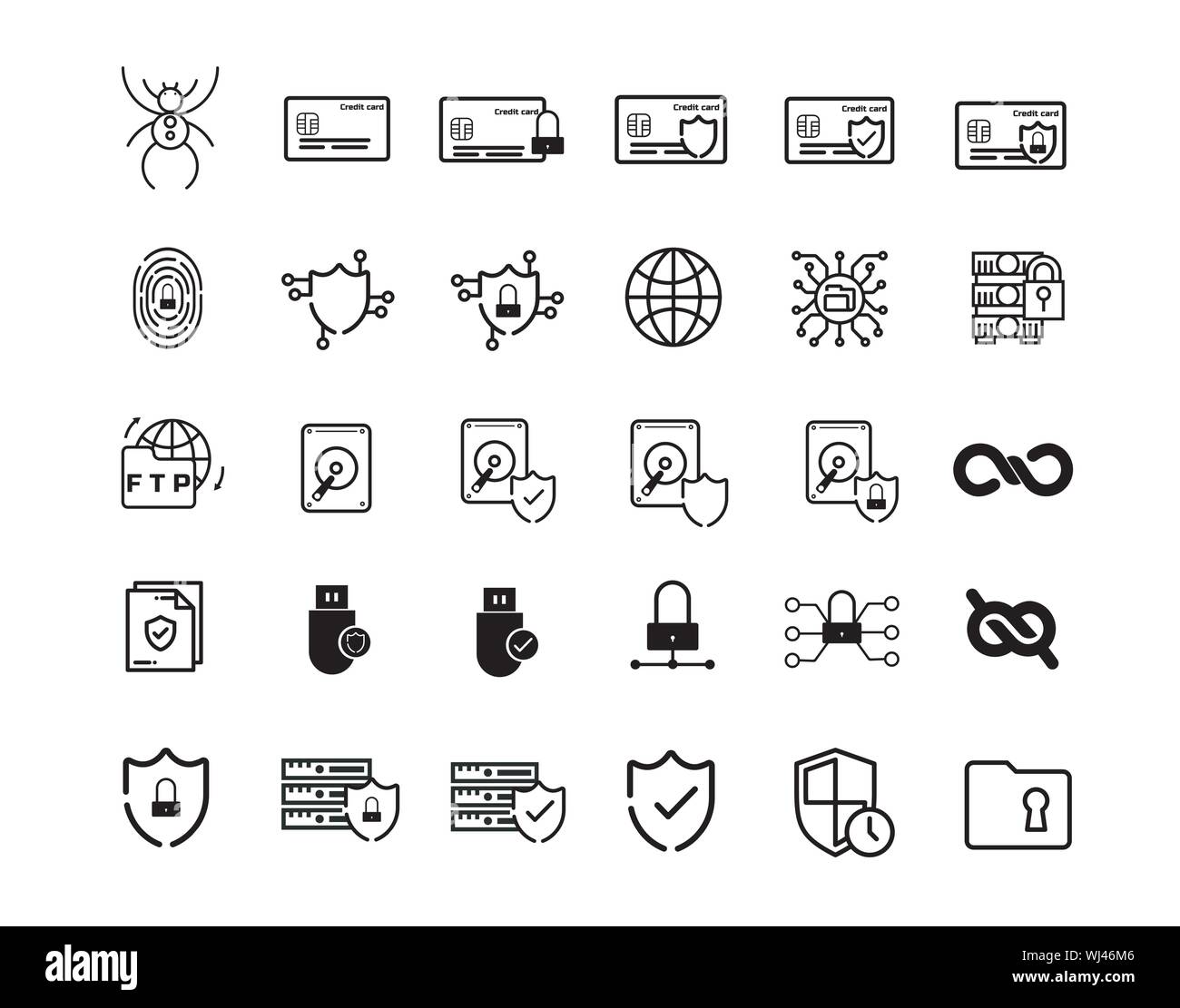 Security and protection icon set - vector Stock Vector Image & Art - Alamy