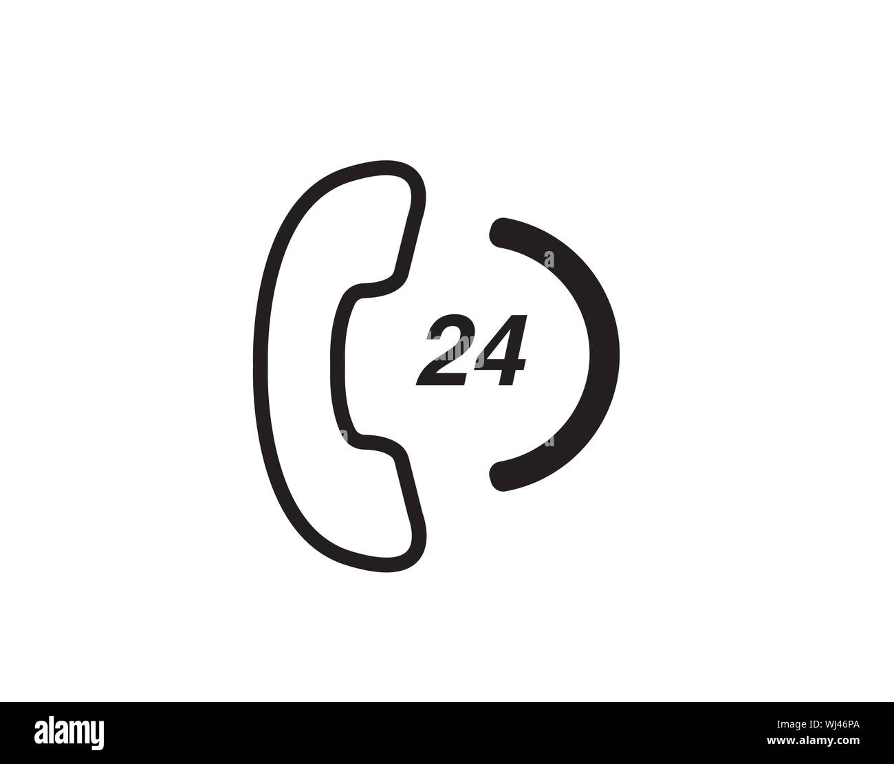 Telephone service 24 hours on white background vector image Stock ...