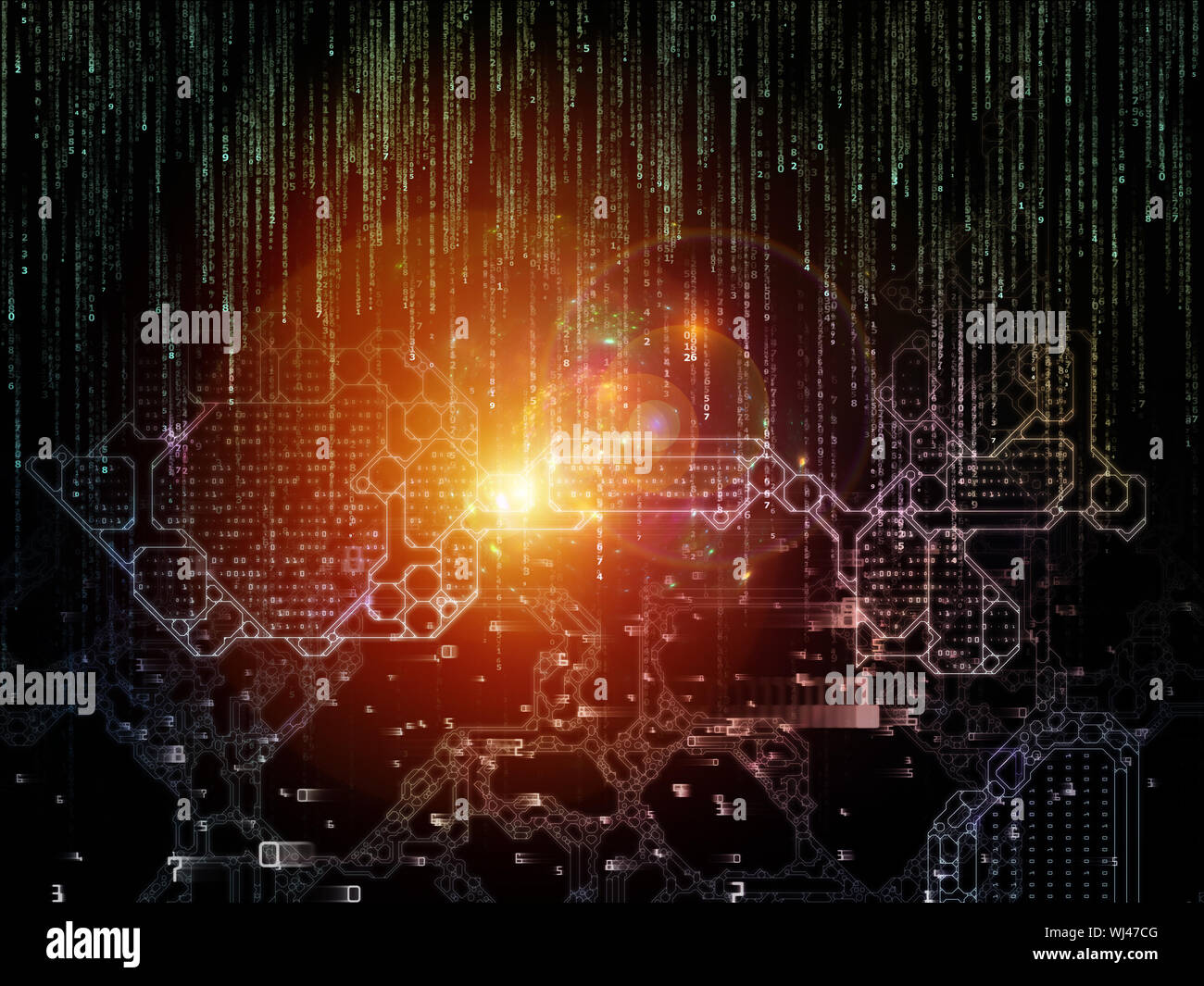 Encryption Key series. Composition of stylized key and number symbols ...