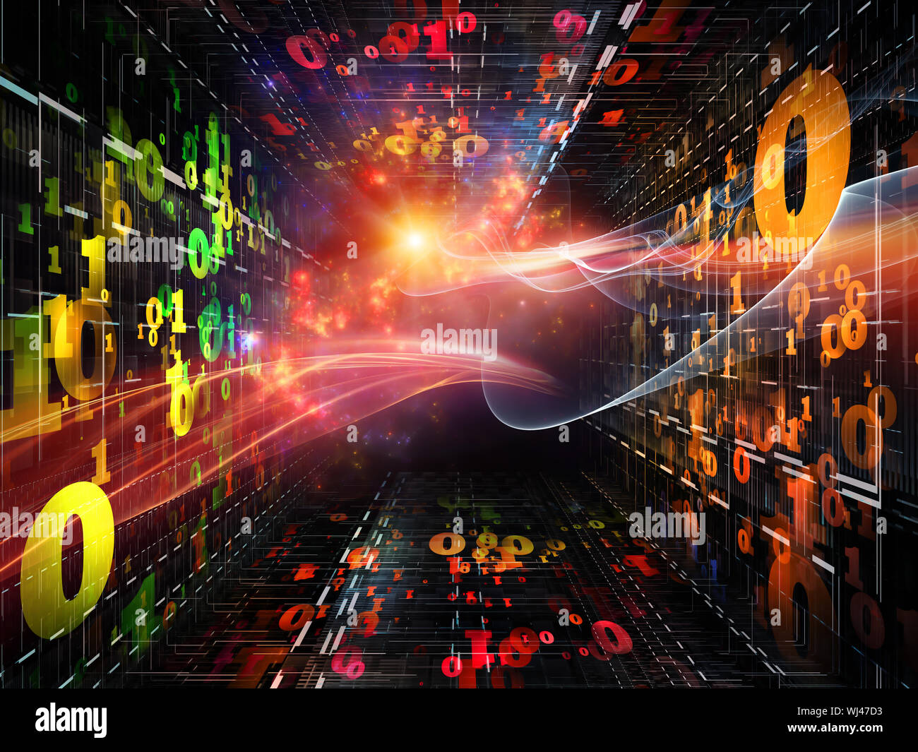 Number Tunnel series. Interplay of colorful numbers and light waves in ...