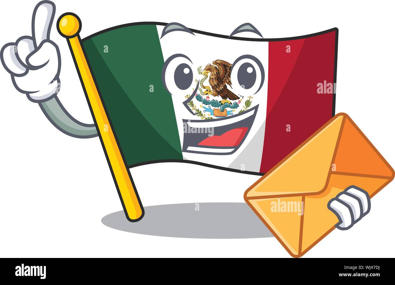 With envelope flag mexico character in mascot shaped Stock Vector Image ...