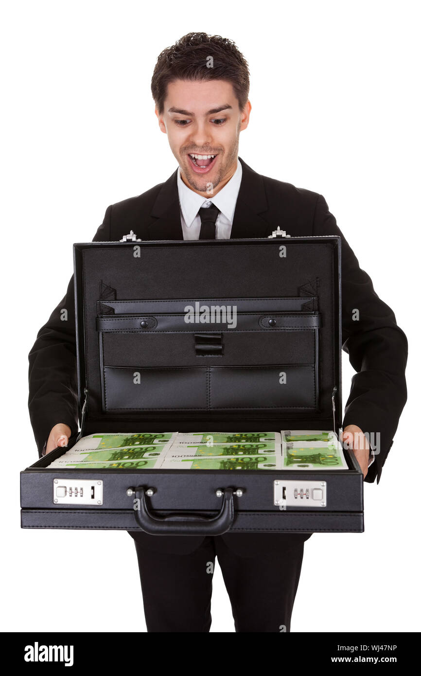 Rich man suitcase full money hi-res stock photography and images - Alamy
