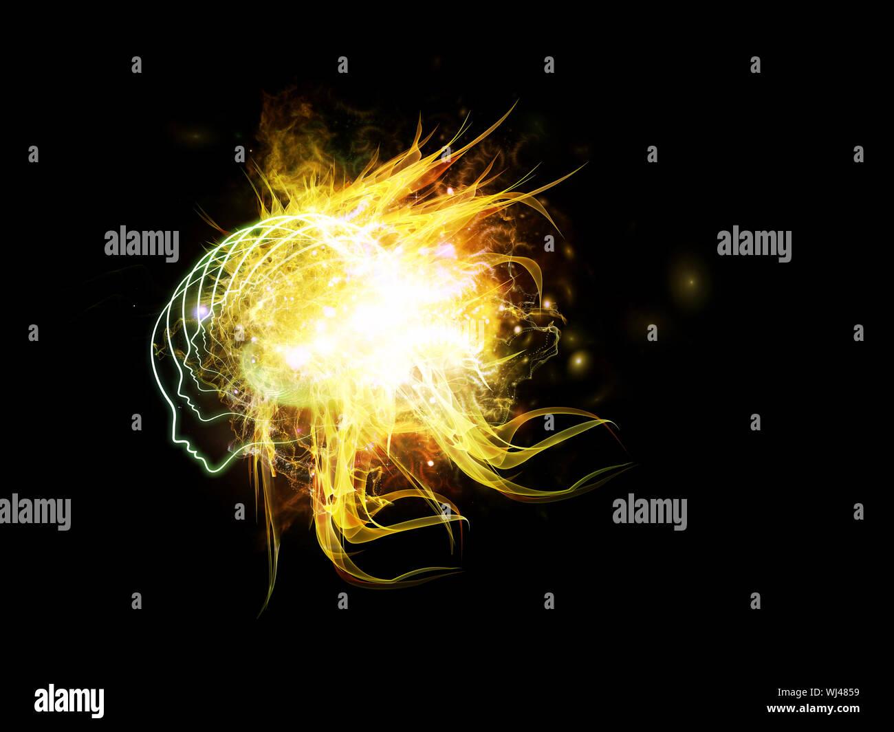 Light Soul series. Design made of child line profile and lights on the ...