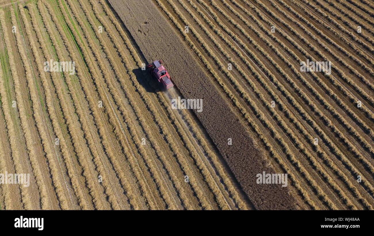 Aerial view of tractor on field hi-res stock photography and images - Alamy