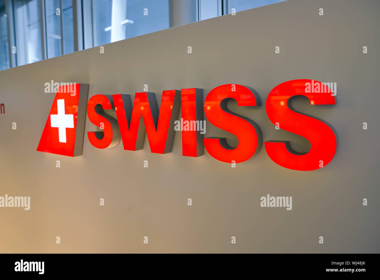 ZURICH, SWITZERLAND - CIRCA OCTOBER, 2018: close up shot of Swiss sign ...