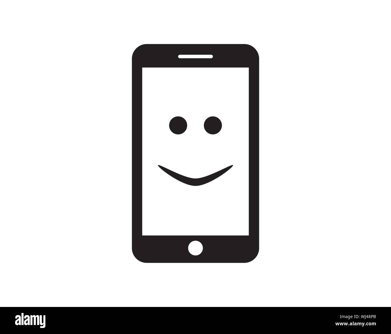 Smartphone smile smiley icon vector image Stock Vector Image & Art - Alamy