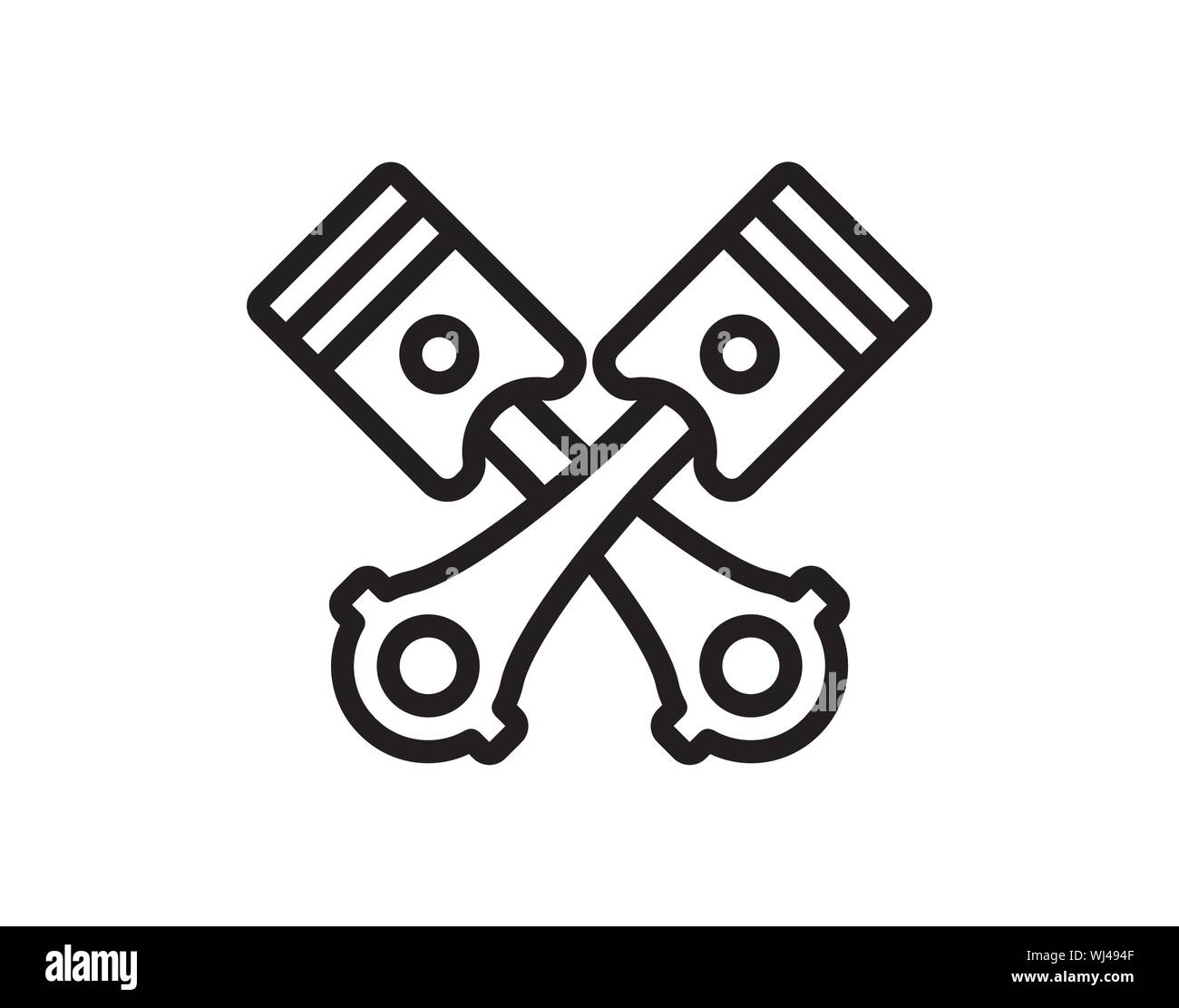 Pistons crossed engine pieces vector image Stock Vector Image & Art - Alamy