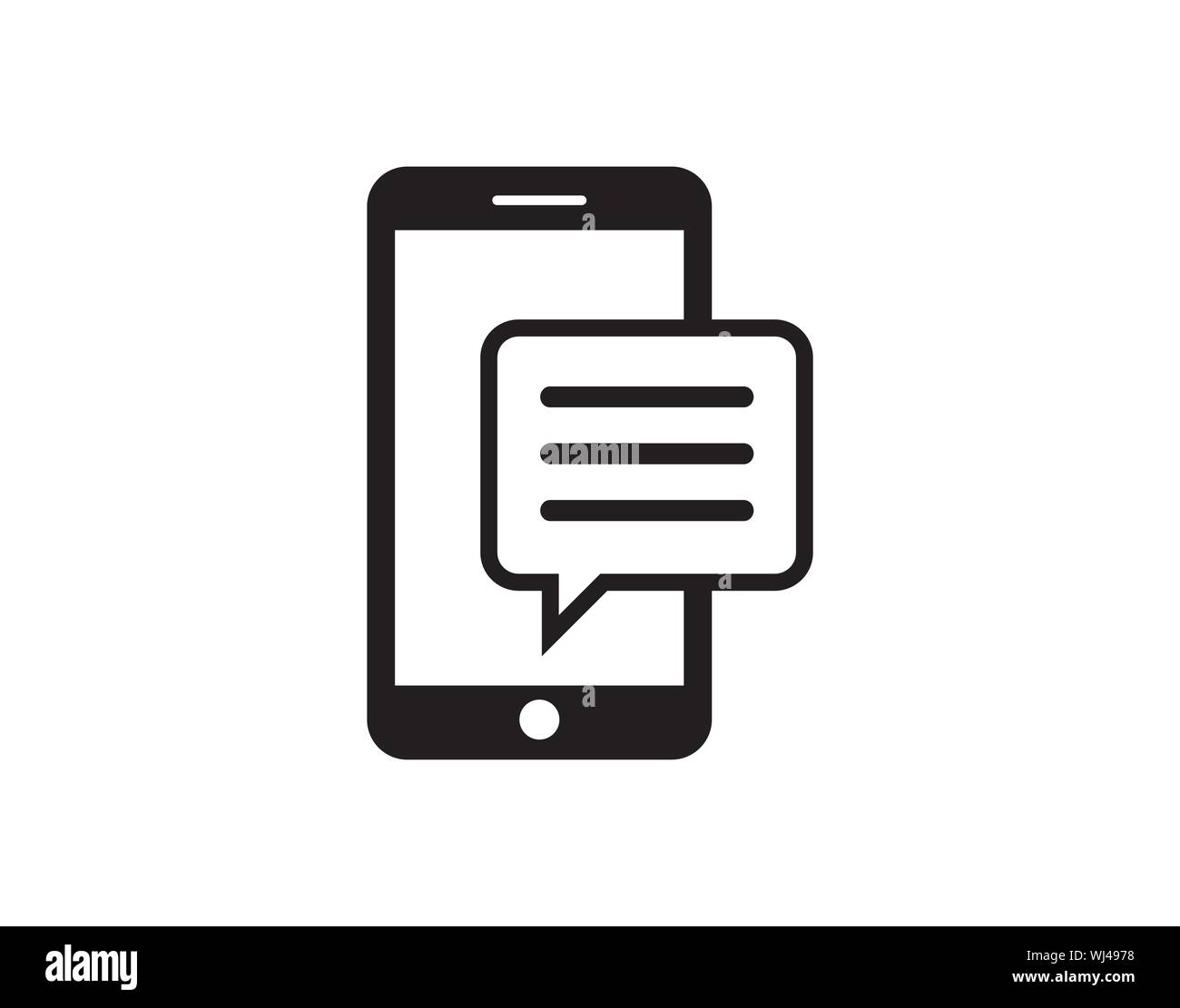 Smartphone with sms message icon flat mobile vector image Stock Vector ... Smartphone with sms message icon flat mobile vector image Stock Vector ...