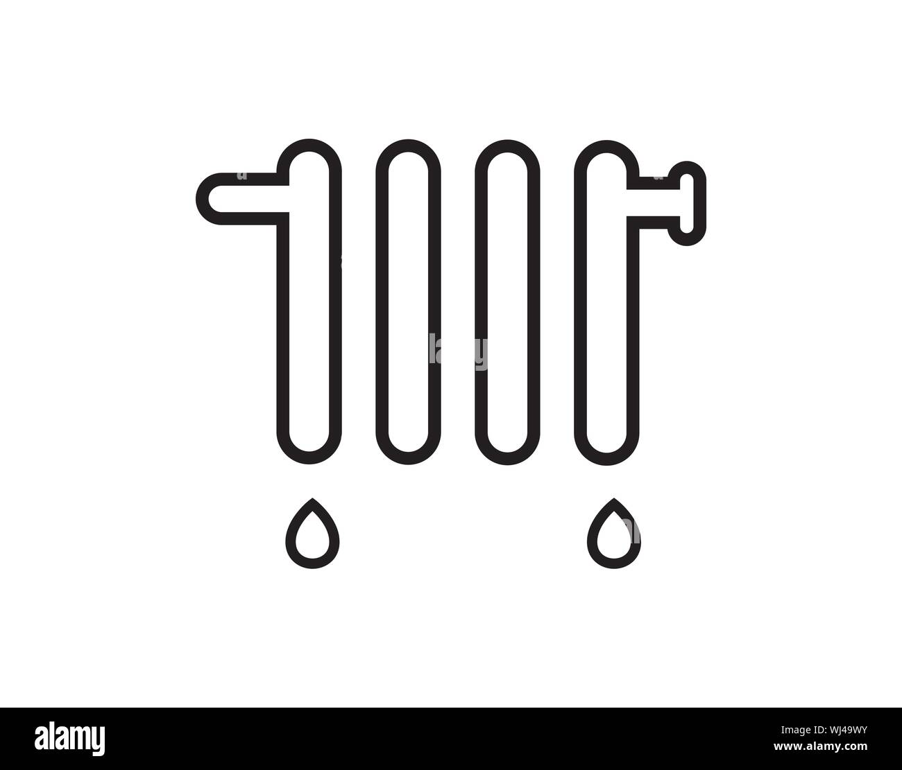 Water Leak Line Icon Dripping Pipe Vector Illustration Stock Vector ...