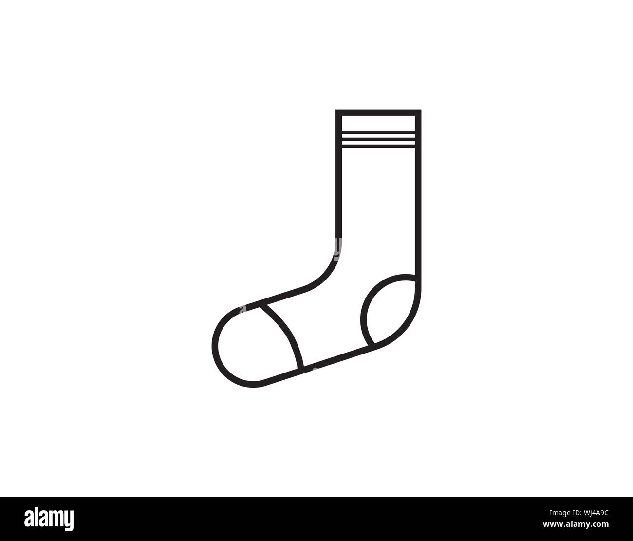 Sock icon simple outline Black and White Stock Photos & Images - Alamy