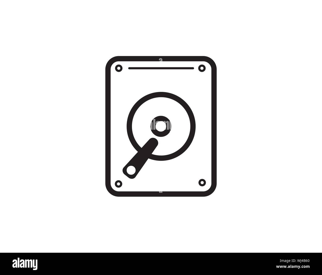 hard disk icon outline style vector image Stock Vector Image & Art - Alamy