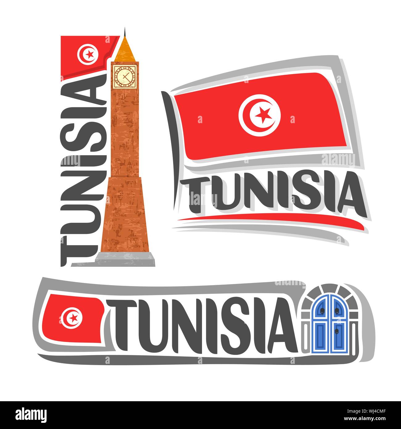 Landmark red clock tower Cut Out Stock Images & Pictures - Alamy