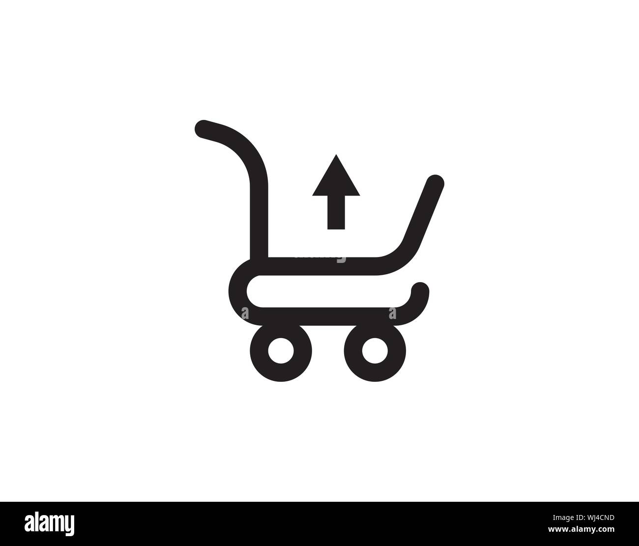 Vector cart outline web icon. remove form cart black symbol with flat ...