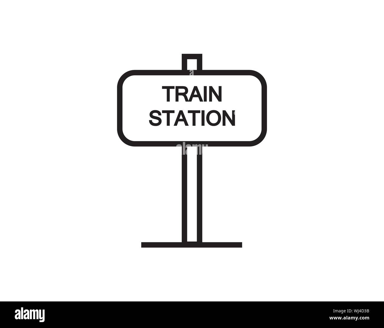 Train station signboard logo vector image Stock Vector Image & Art - Alamy