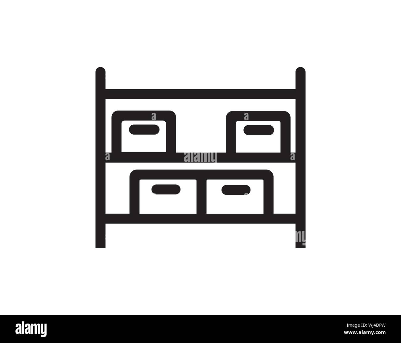 Storage boxes shelf Stock Vector Images - Alamy