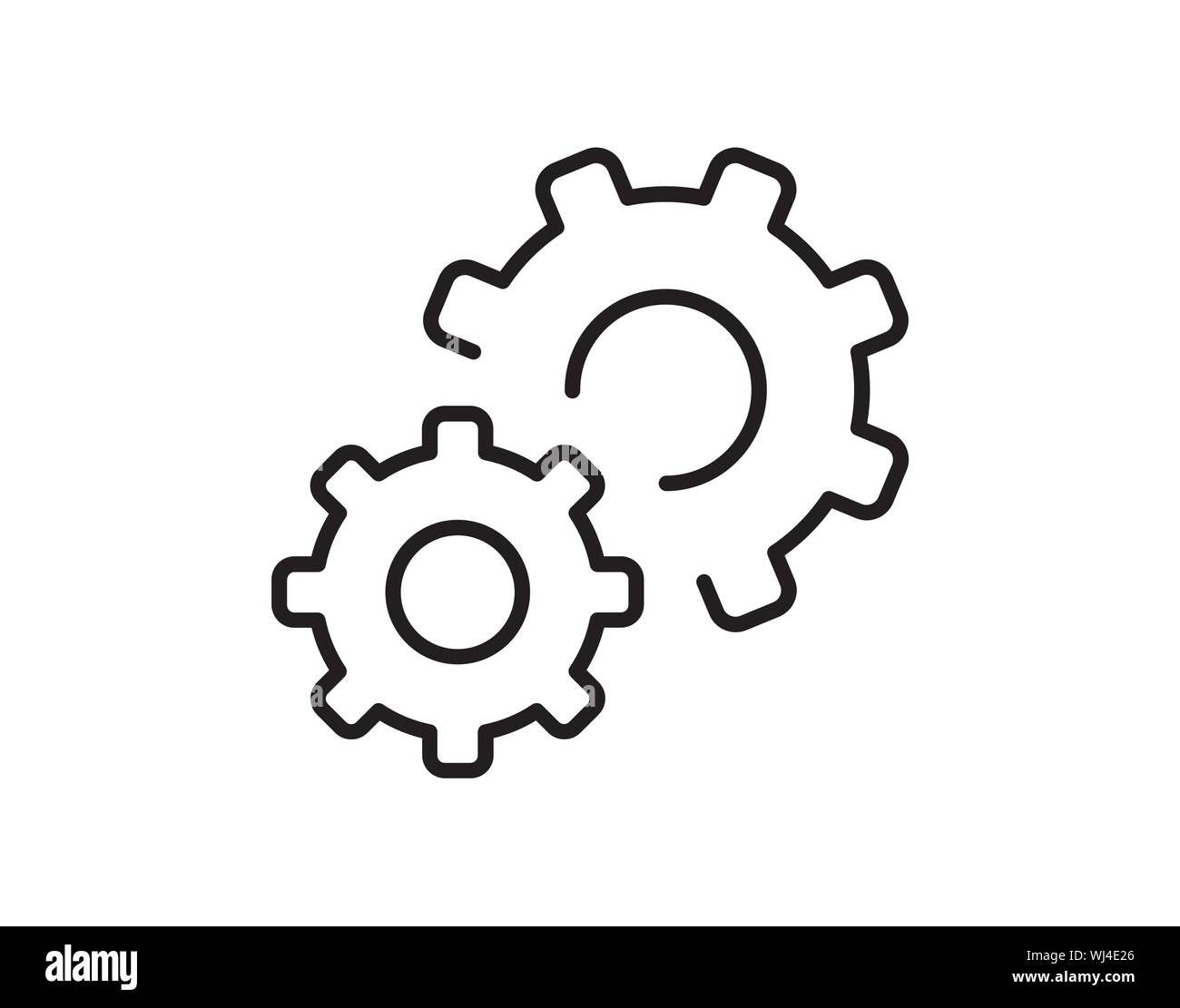 Gear working process line Stock Vector Images - Alamy