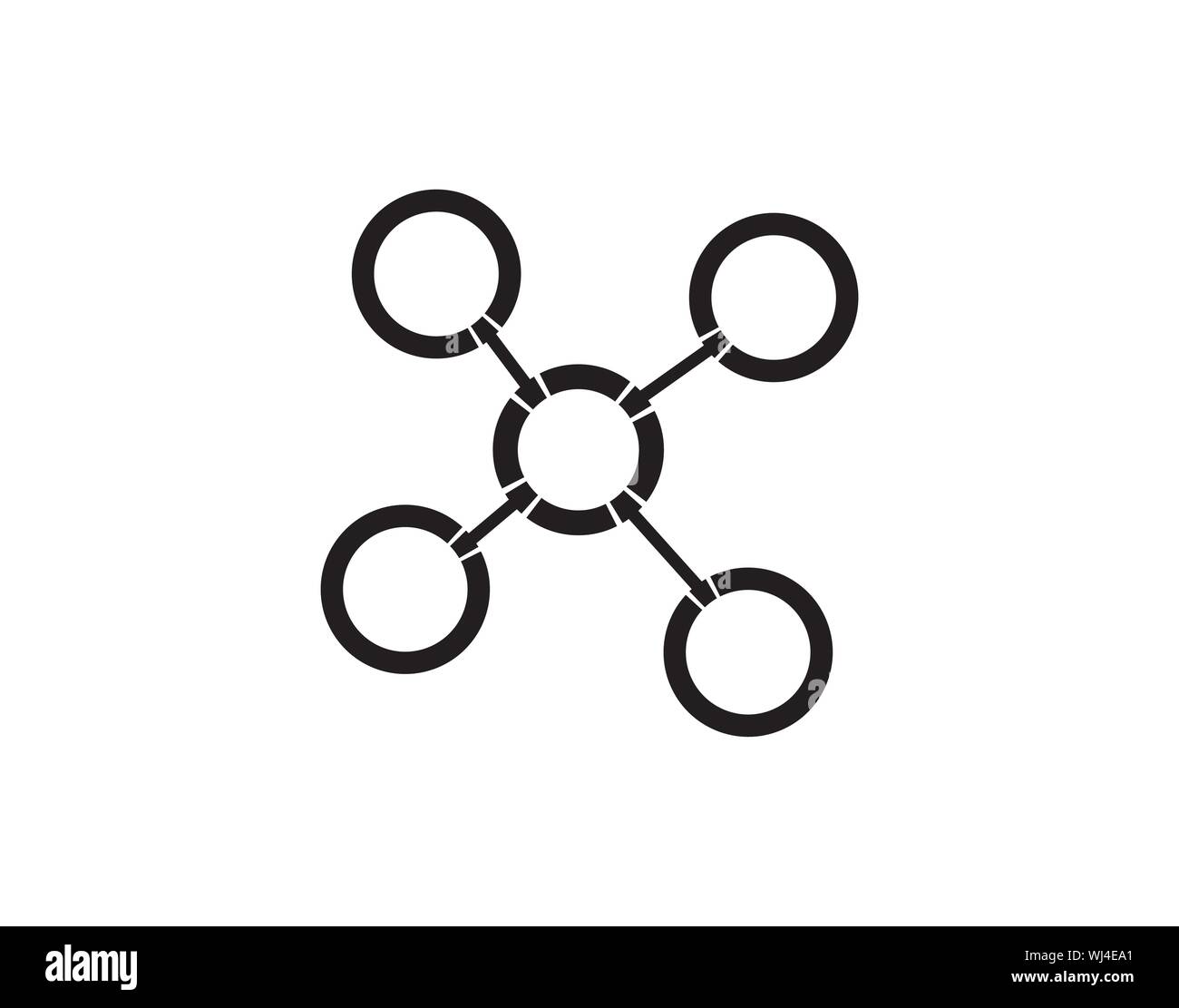 Hub network connection isolated minimal flat line icon - Vector Stock ... Hub network connection isolated minimal flat line icon - Vector Stock ...
