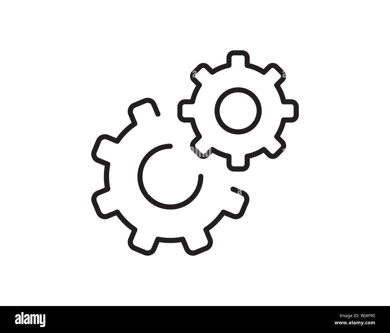 Gear working process line Stock Vector Images - Alamy