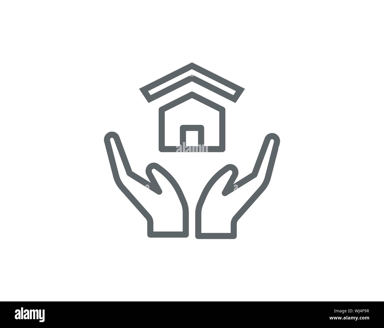 House protection sign - Hand holding house sign - vector Stock Vector ...