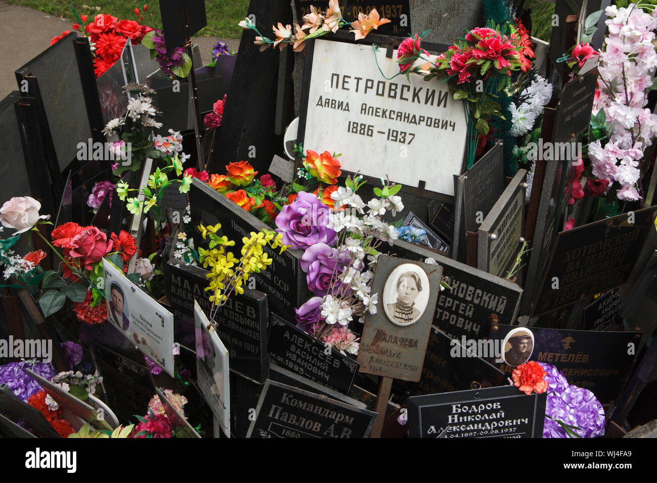Communal grave of unclaimed ashes number one, where people executed by ...