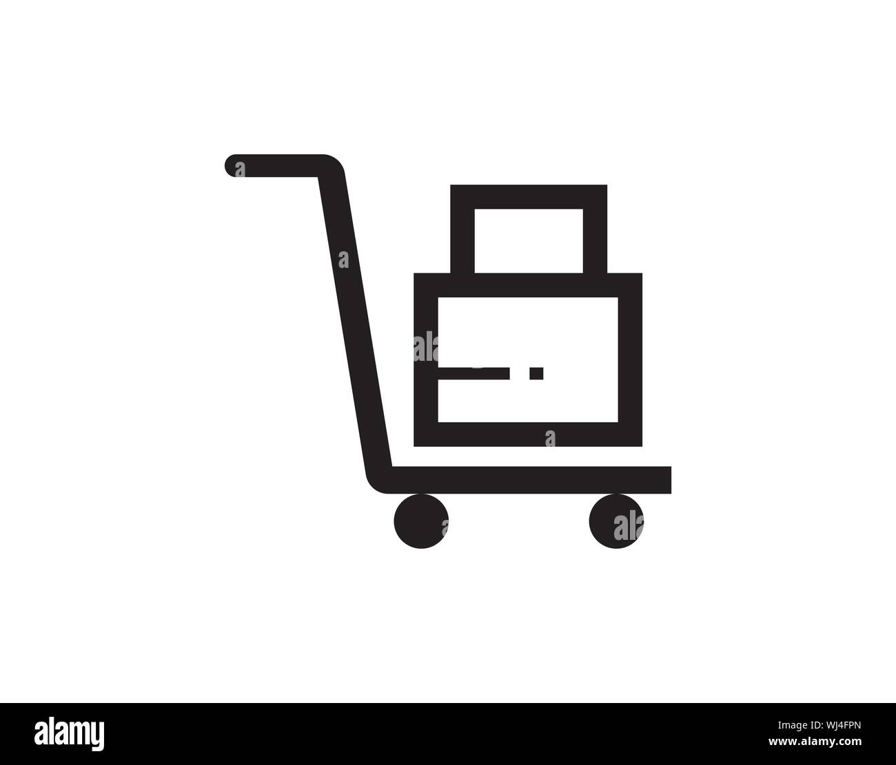 Packages delivery trolley vector icon Stock Vector Image & Art - Alamy