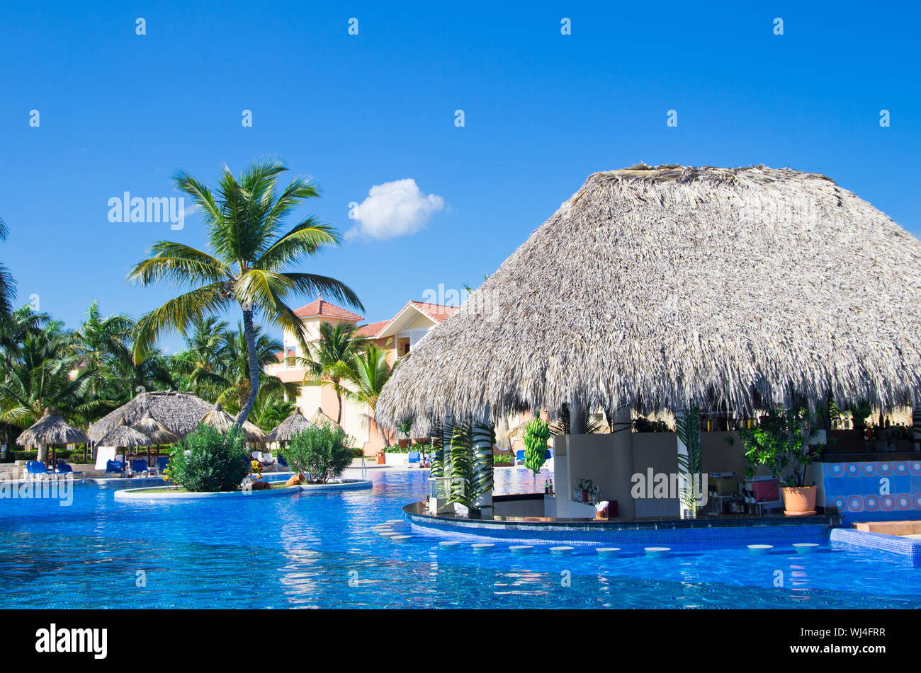 Beautiful swimming pool in caribbean Stock Photo - Alamy