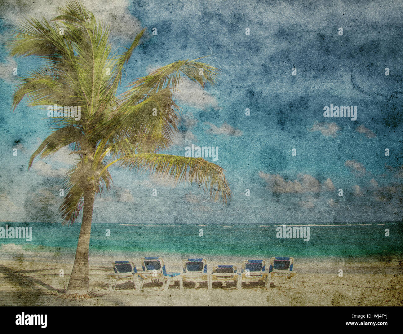 grunge image of tropical beach Stock Photo - Alamy