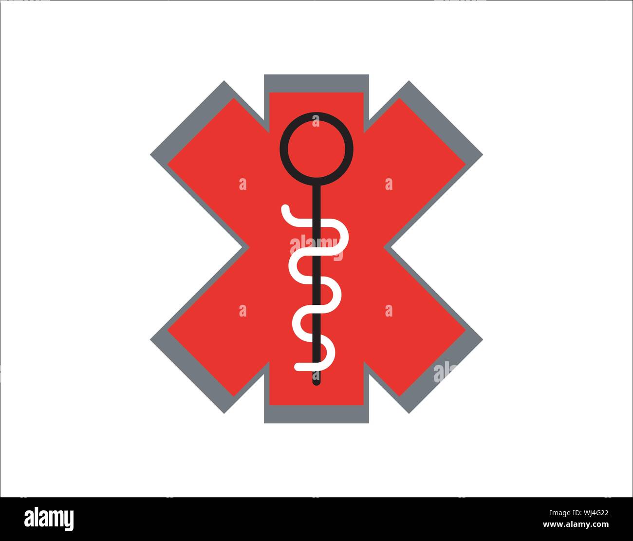 Medical Star of Life Symbol with Rod of Asclepius Stock Vector Image ...