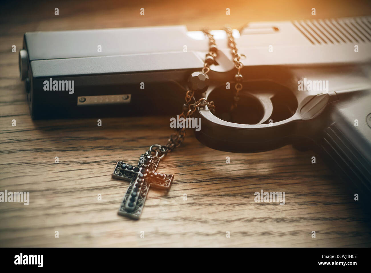 Gun on table hi-res stock photography and images - Alamy