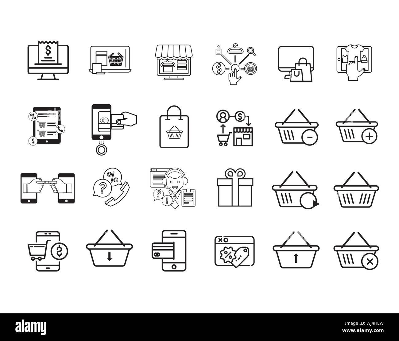 Shopping icon set vector illustration Stock Vector Image & Art - Alamy
