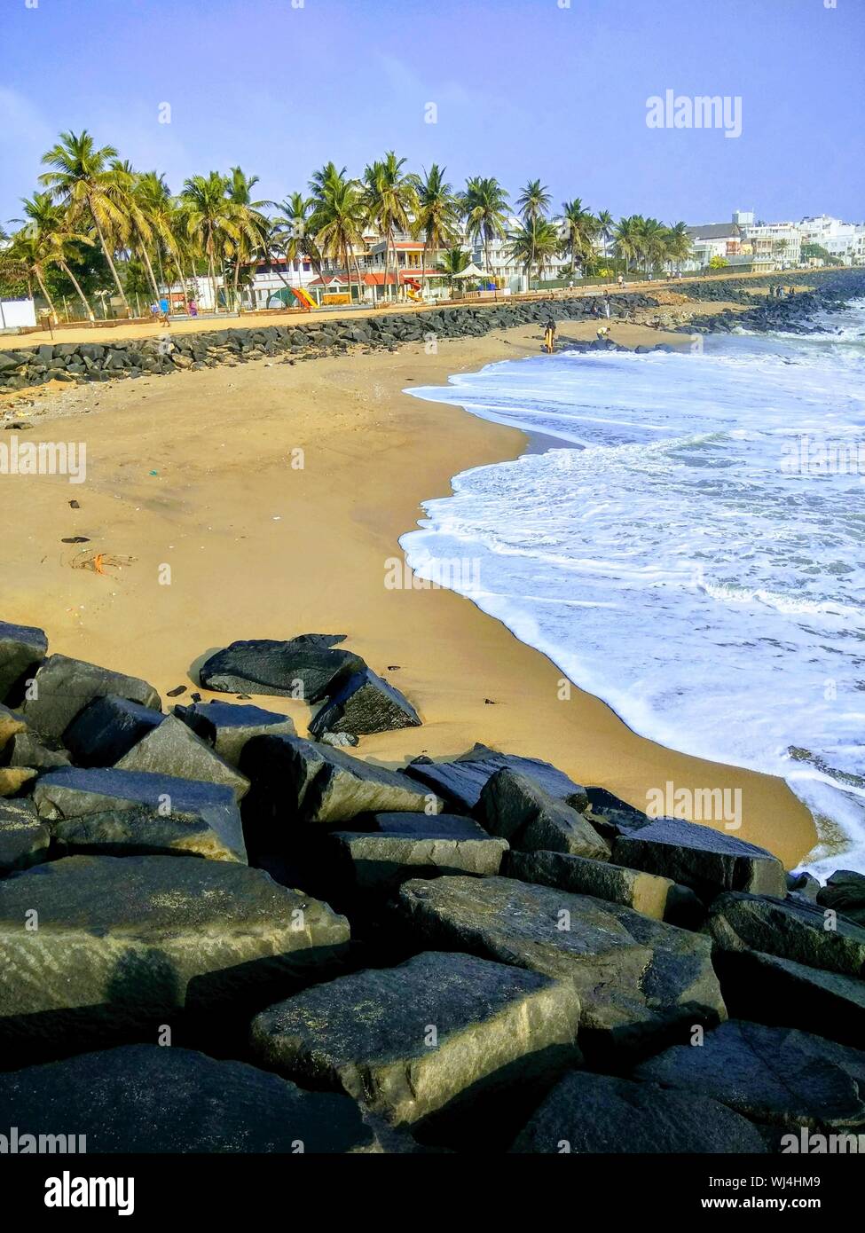 Puducherry rock beach hi-res stock photography and images - Alamy