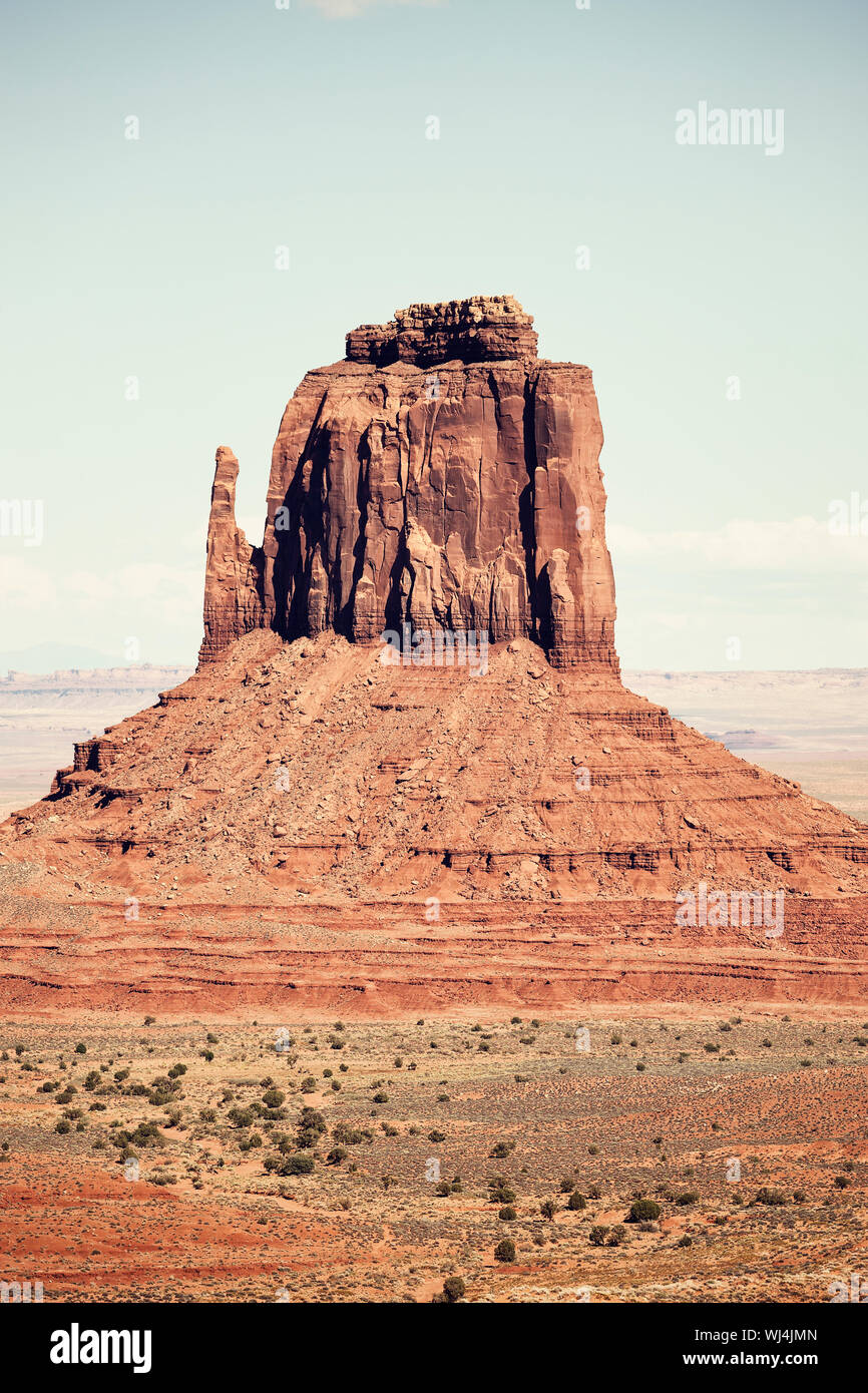 Monument Valley rock formation, old style processing Stock Photo - Alamy