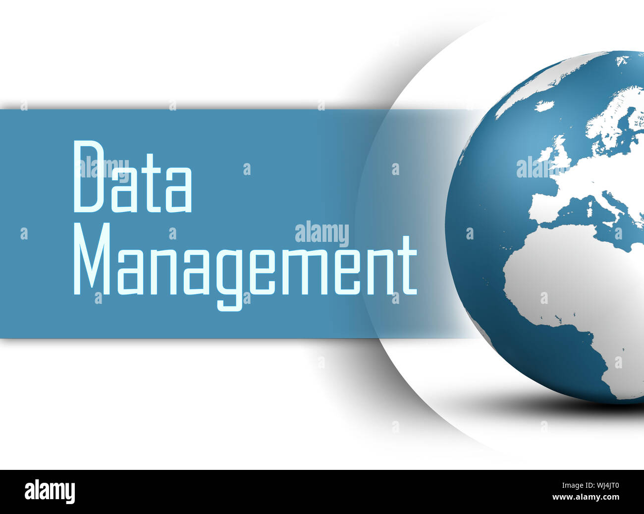 Data Management concept with globe on white background Stock Photo - Alamy