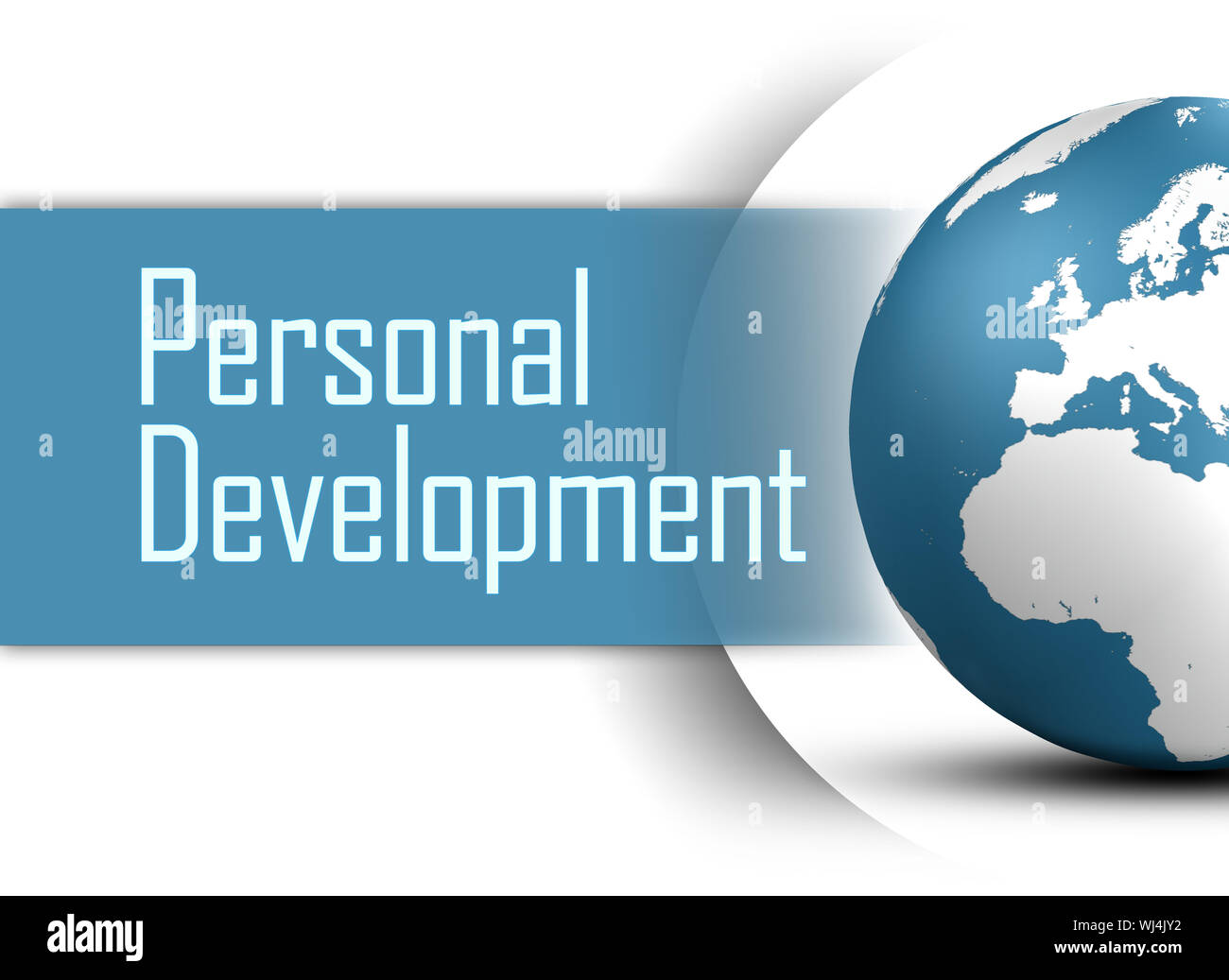 Personal Development concept with globe on white background Stock Photo ...