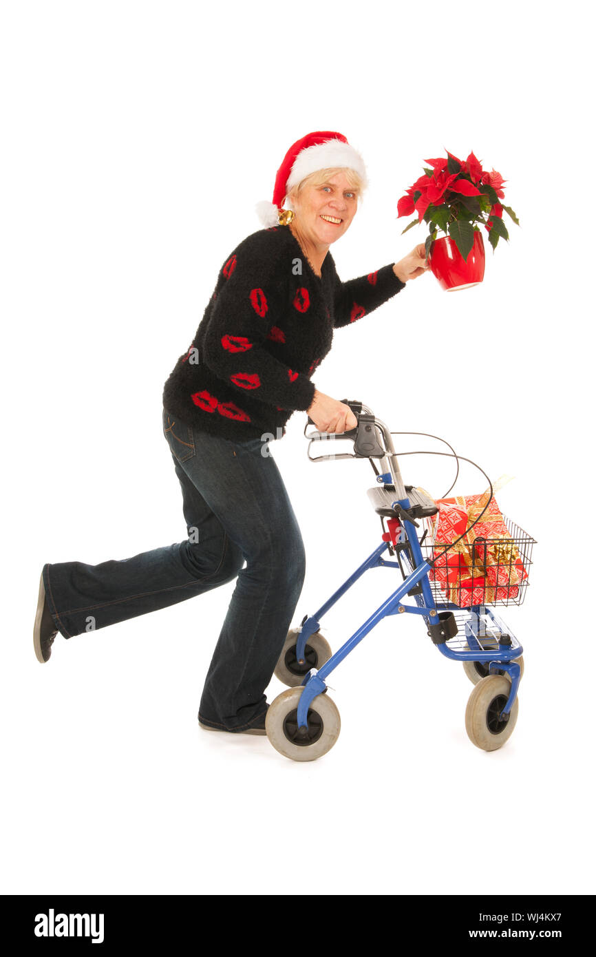 Old Woman Walker Cut Out Stock Images & Pictures - Alamy