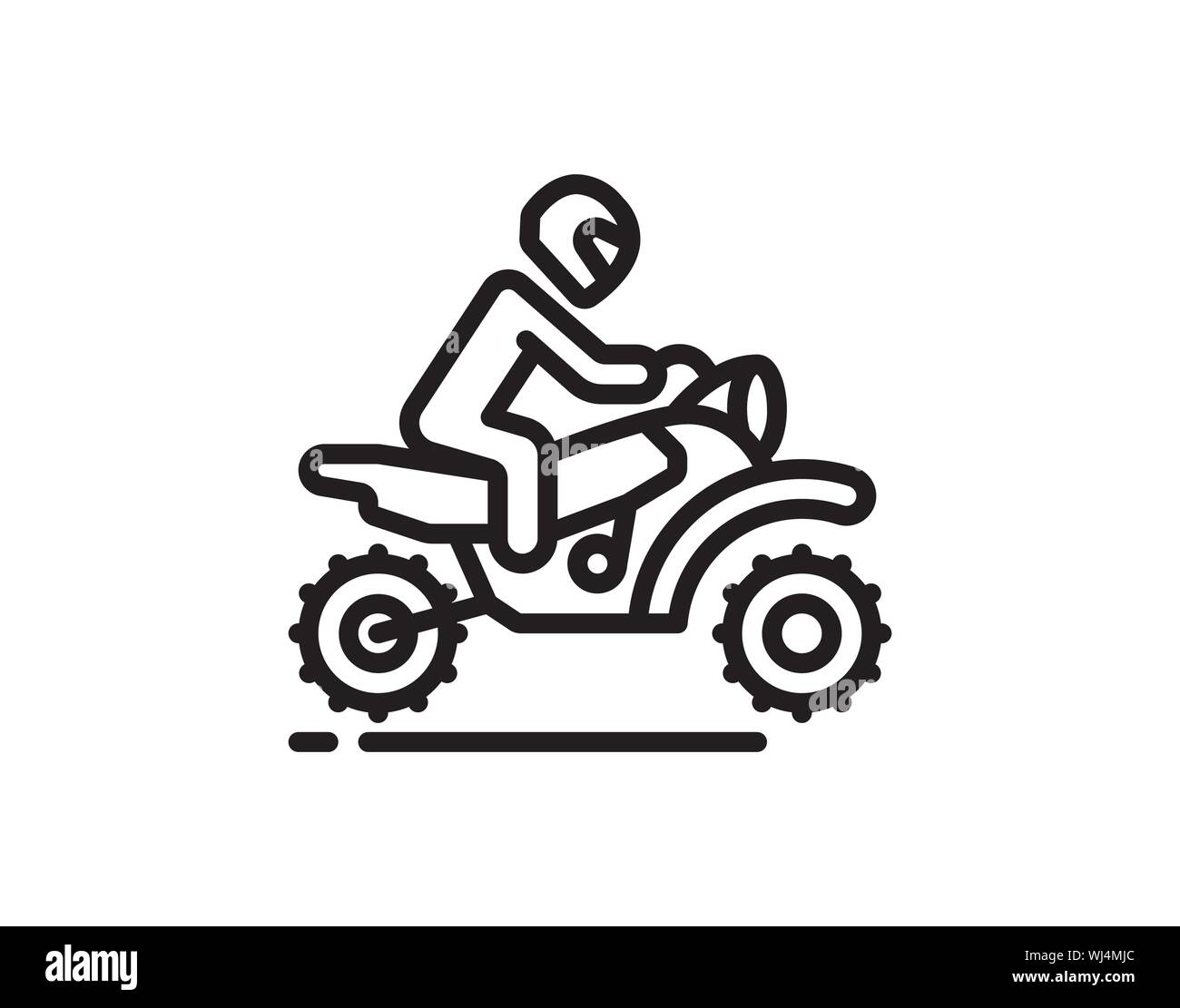 Motorcyclist riding icon.Motorbike outline vector image Stock Vector ...