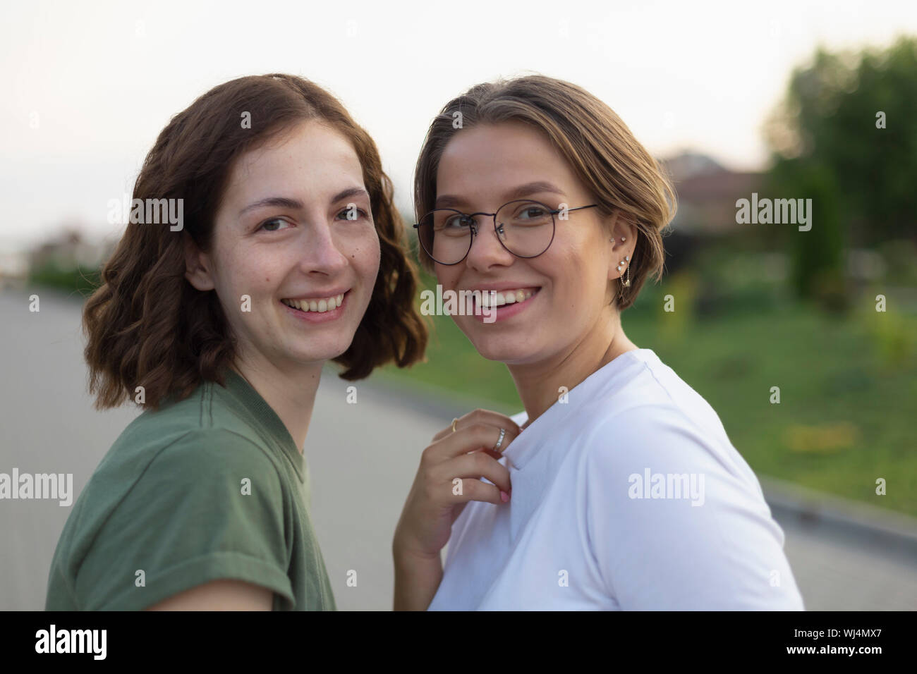 Portrait happy women friends Stock Photo - Alamy