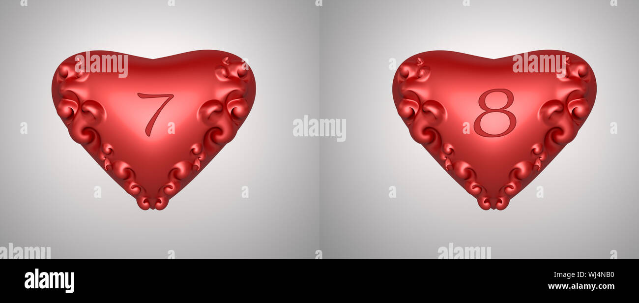 number 7 and 8 for valentine day background Stock Photo - Alamy