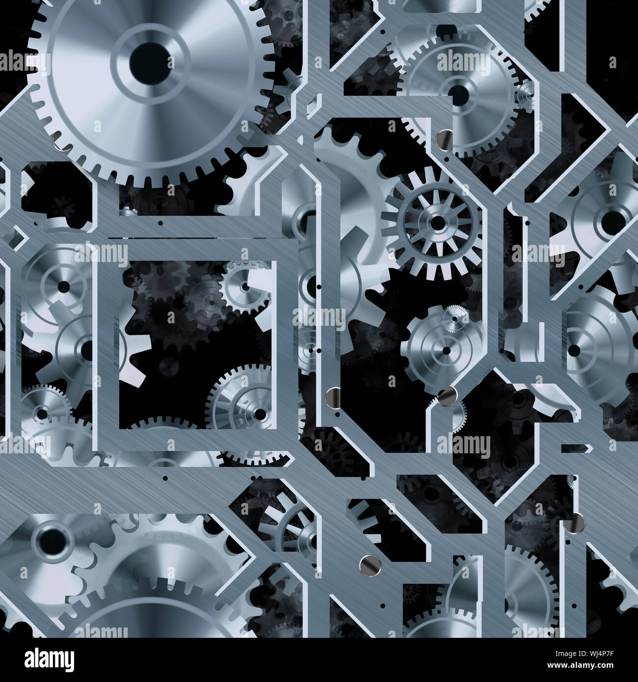 Seamless Mechanical Background with Cogs as Art Stock Photo - Alamy