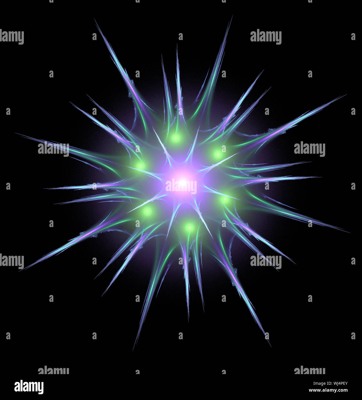 Flame based fractal in shape of a prickly type star Stock Photo - Alamy