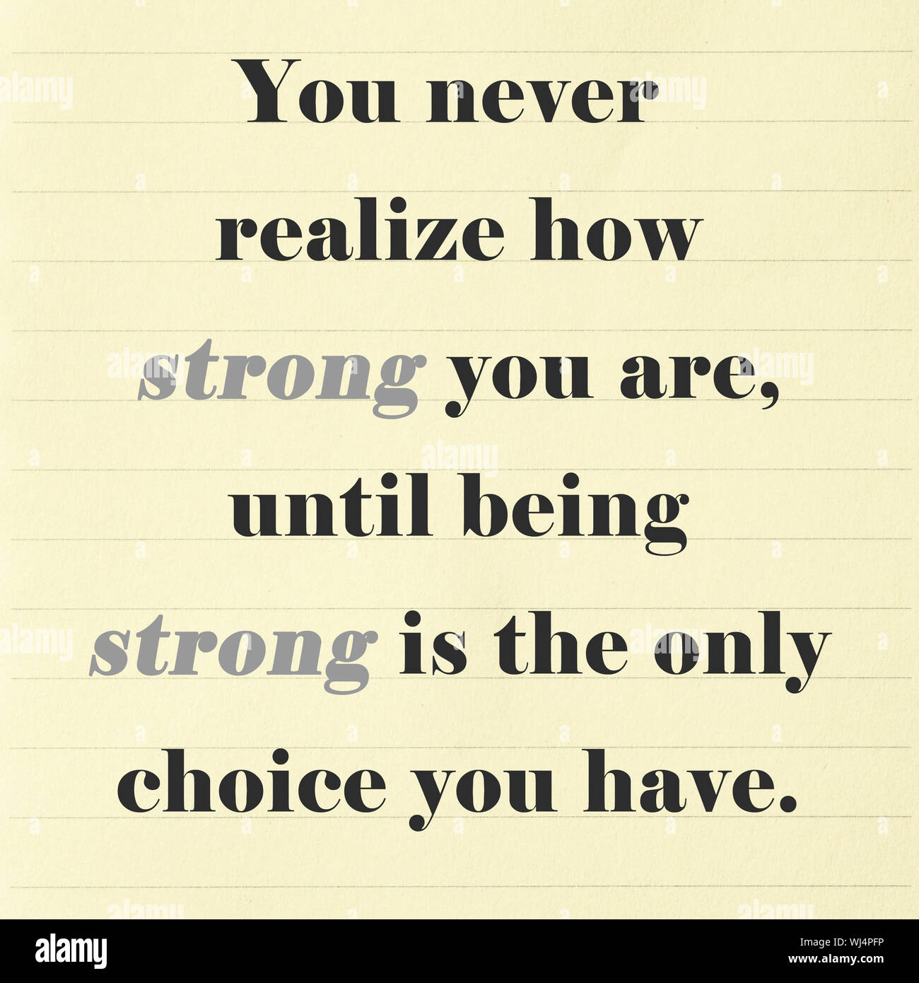 Inspirational motivating quote on note paper background Stock Photo - Alamy