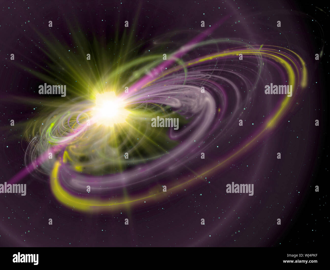 An image of a nice and colorful sunburst in space Stock Photo - Alamy