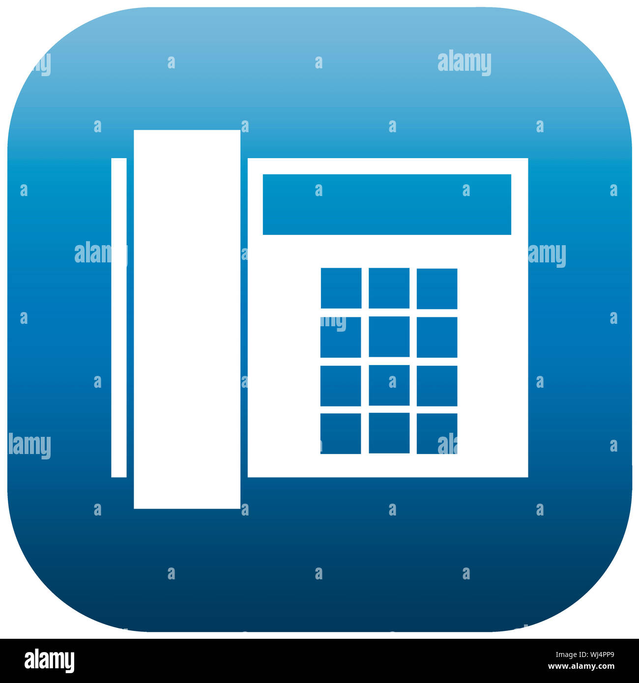 Blue and white icon illustration of a phone Stock Photo - Alamy