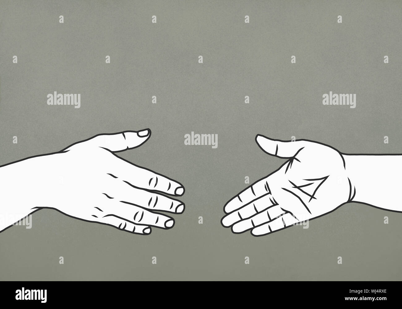 Hands reaching for handshake Stock Photo - Alamy