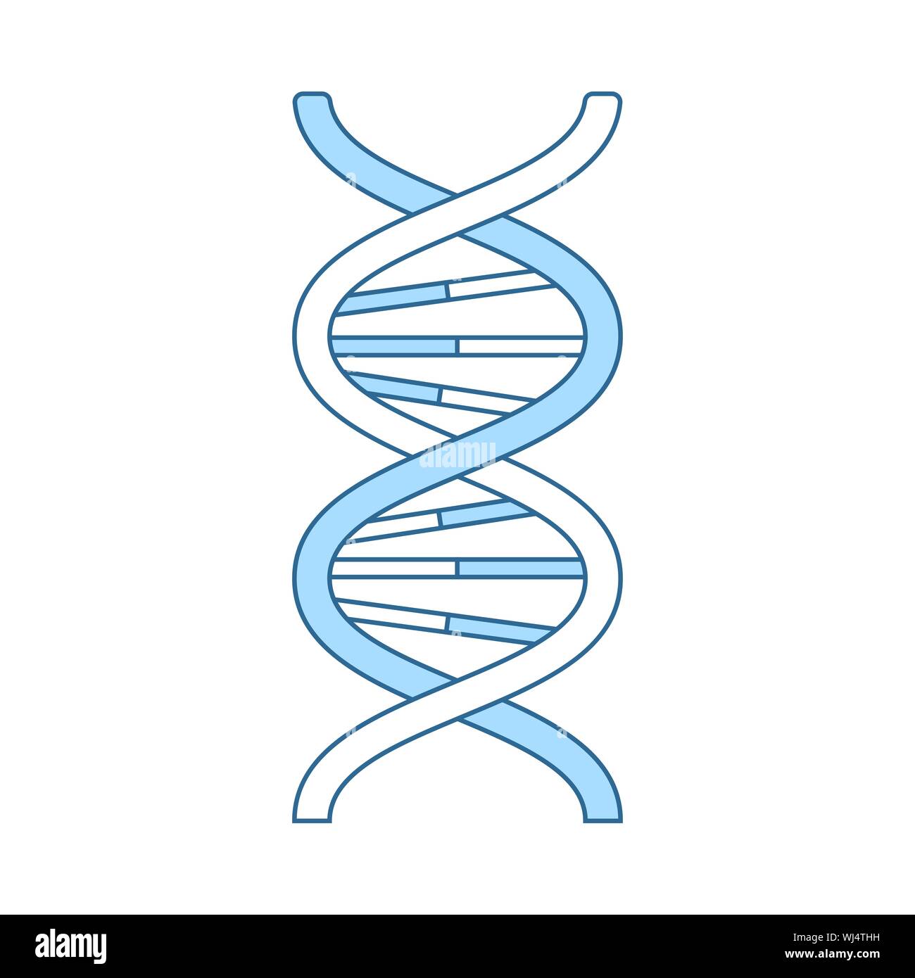 DNA Icon. Thin Line With Blue Fill Design. Vector Illustration Stock ...