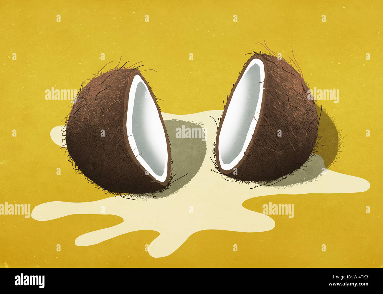 Spilled coconut milk Stock Photo - Alamy