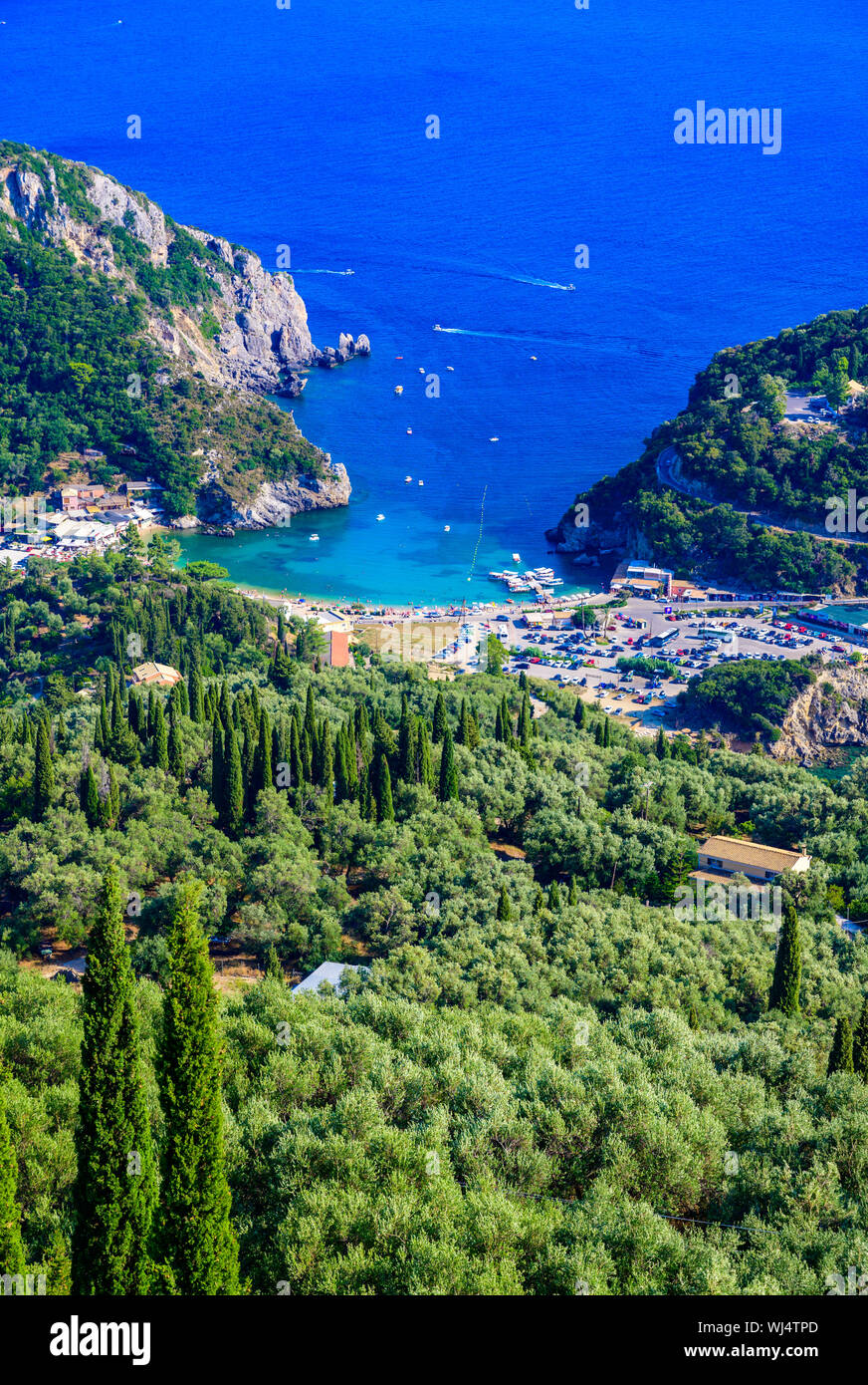 Paleokastritsa - Paradise coastline scenery with crystal clear azure ...